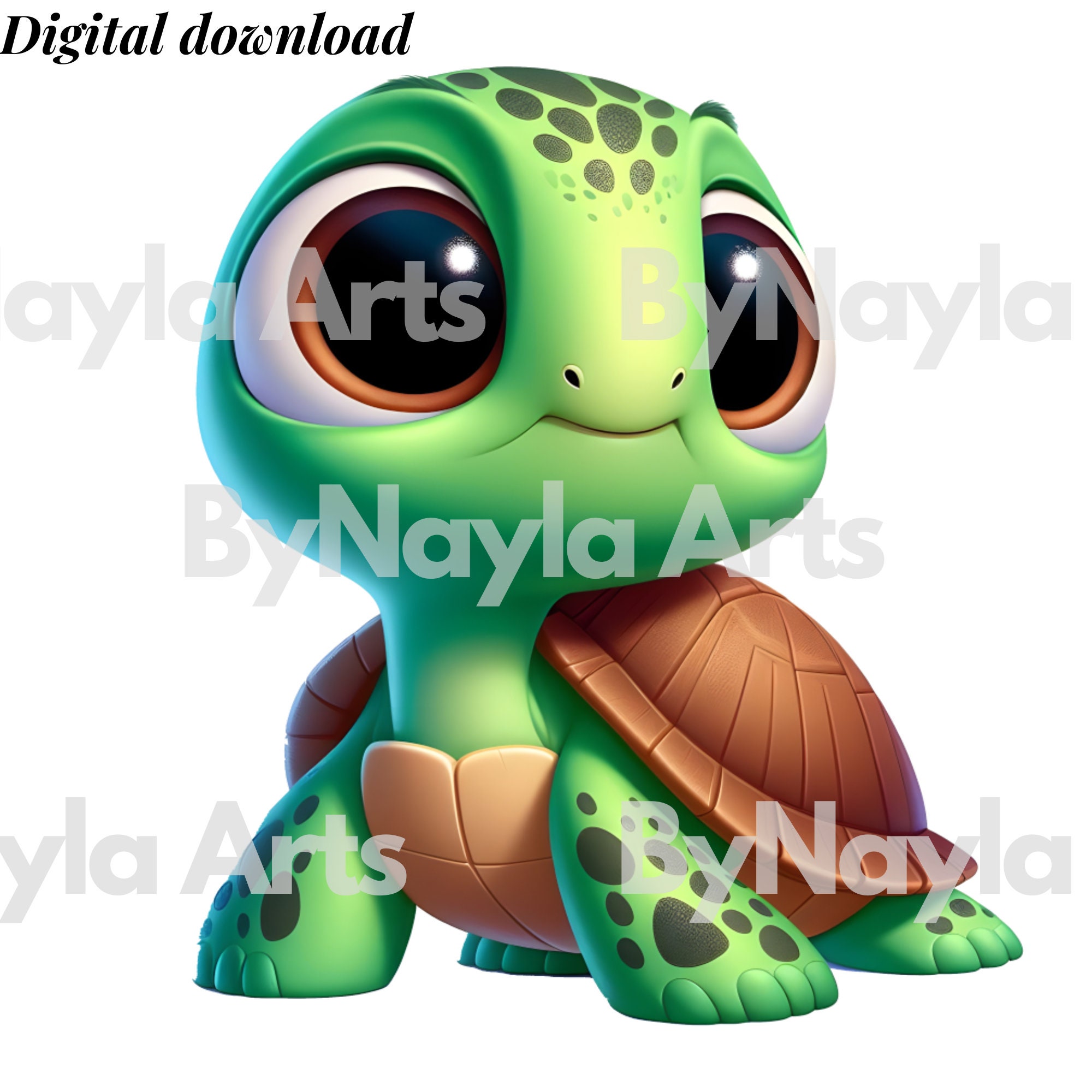 50 Svg / Png, No Background, Adorable Cute Turtles, Whimsical Turtles ...