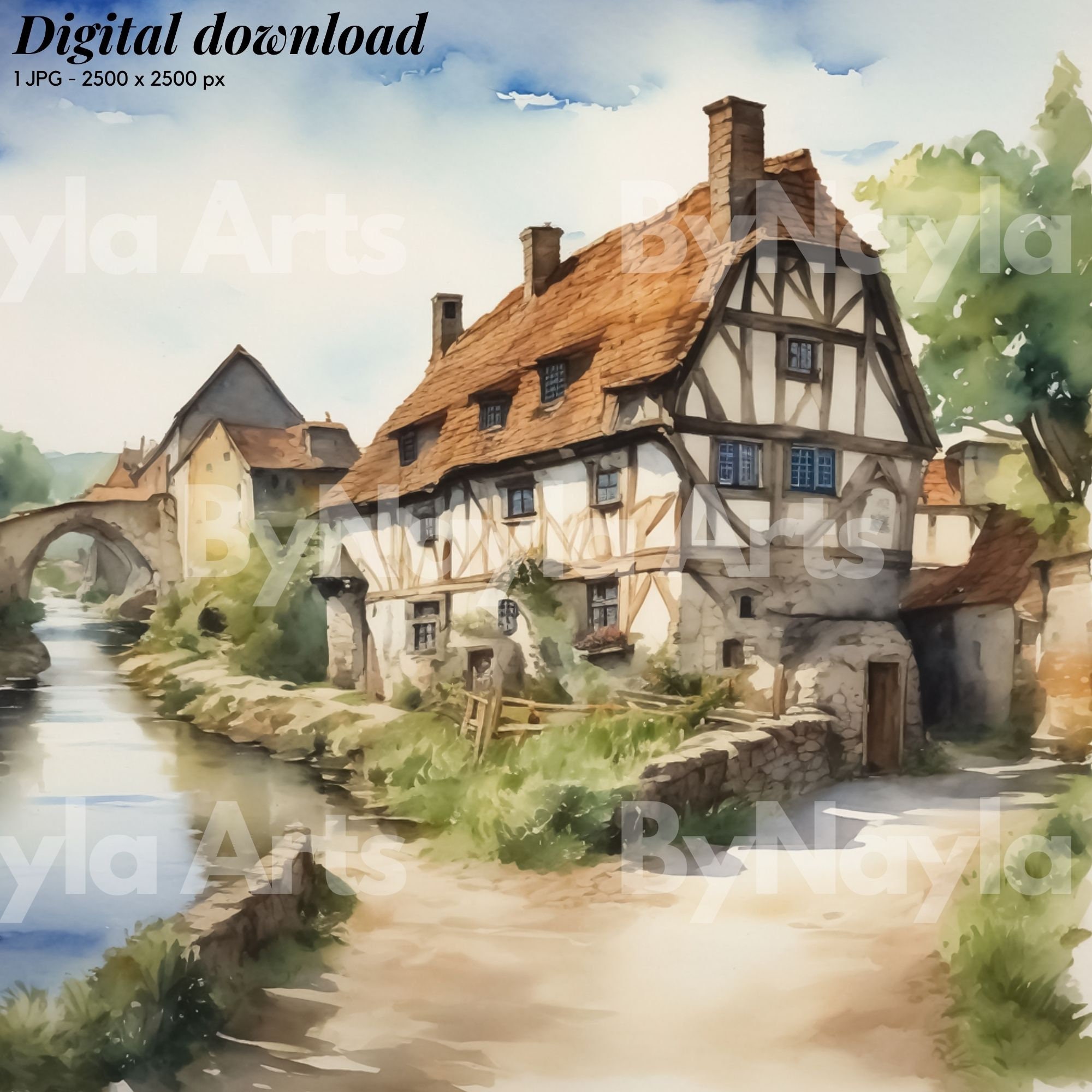 10 Medieval Buildings - Water Painted - Wall Art - Etsy