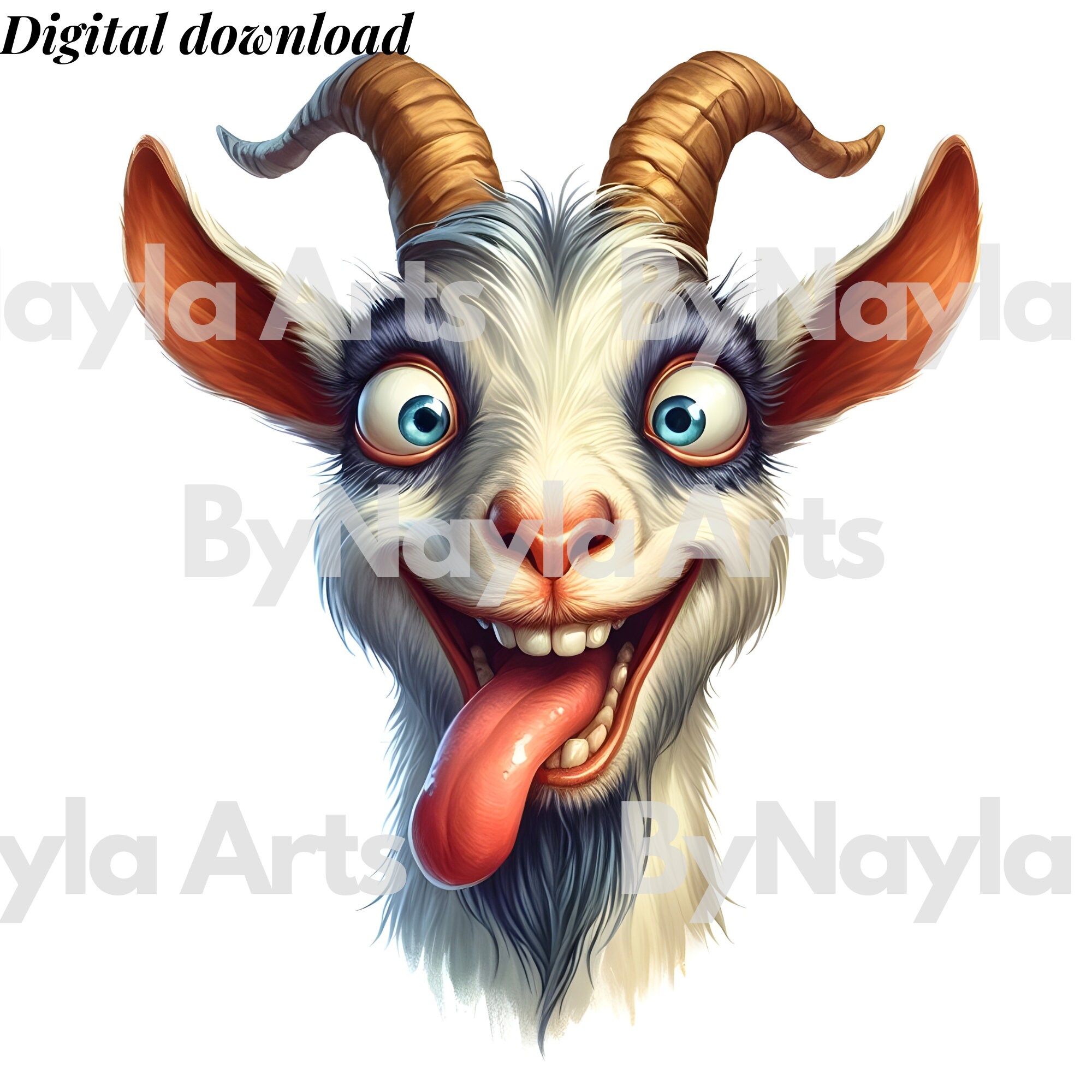 Funny Goat Clipart Bundle | Set of 30 High Quality Illustrations ...