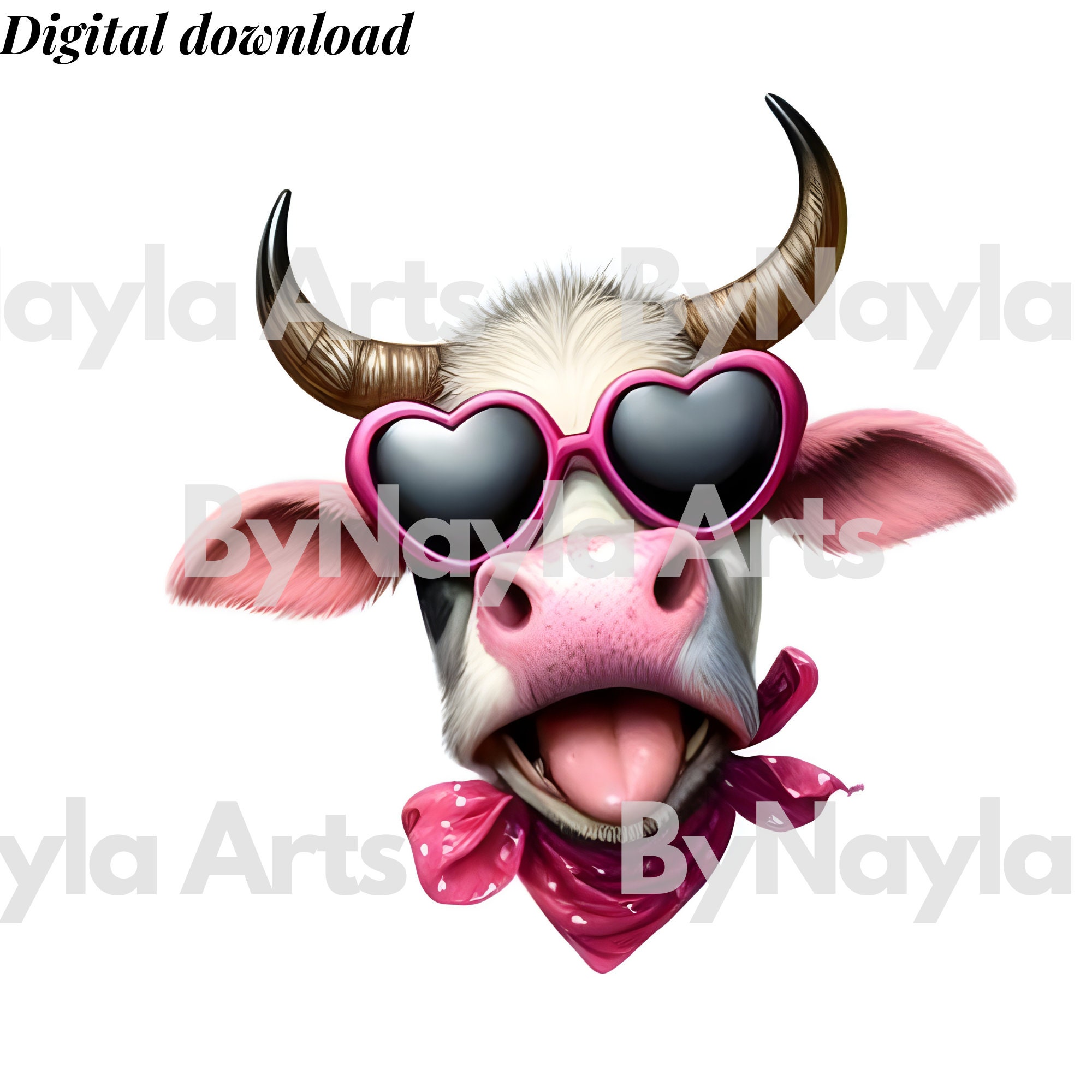 Crazy Cow Funny, Clipart Bundle, Set of 50 Fun Illustrations, for ...