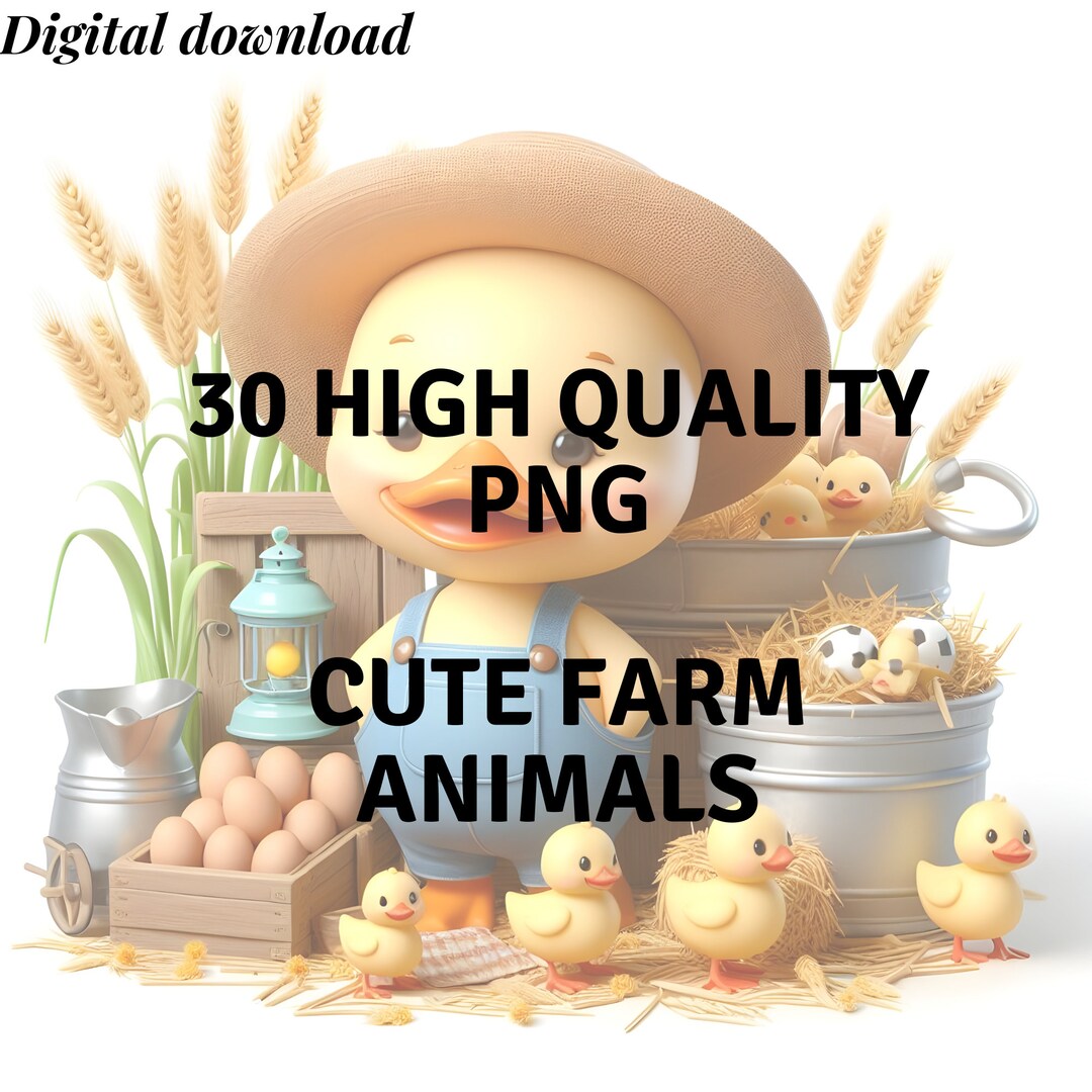 30 High Quality 3D Png, Clipart Gift, 300DPI, Adorable Cute Farm ...