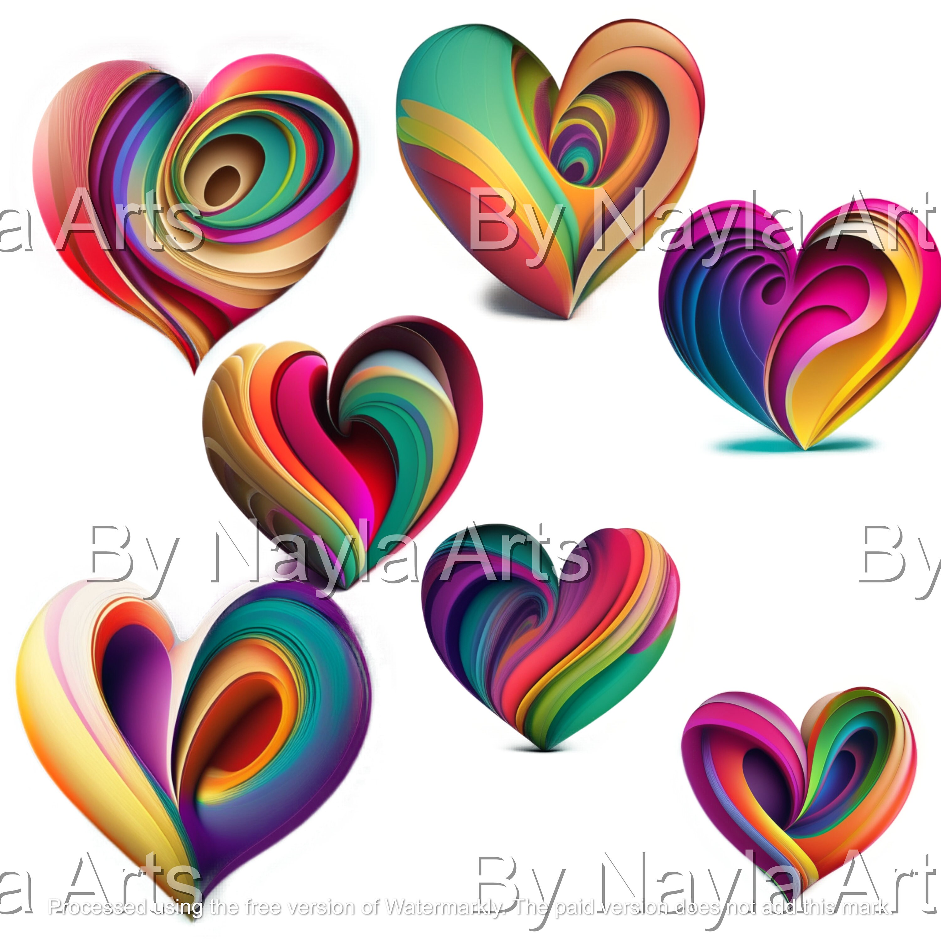 Digital Rainbow Heart Art Love is Love - Etsy