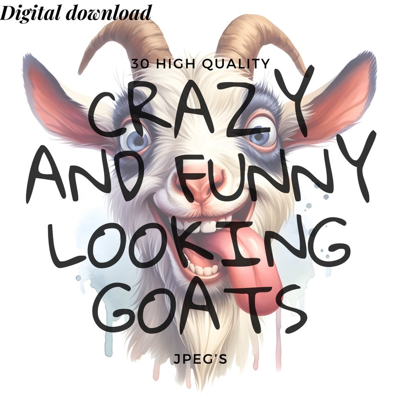 Funny Goat Clipart Bundle | Set of 30 High Quality Illustrations ...