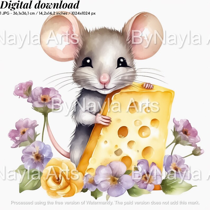 Adorable Mouse Clipart, Classroom Decoration, Cheese Mouse Printable ...