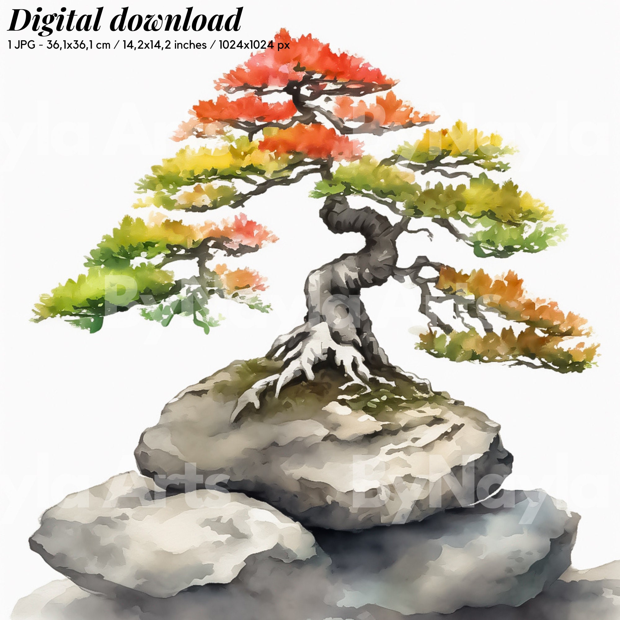 10 Jpg, Bonsai Tree, Art Illustration, Colorful Design, Japanese Art ...