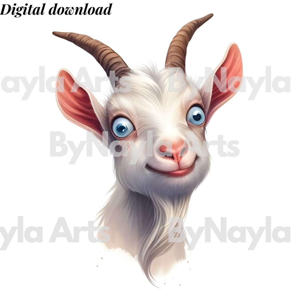 Funny Goat Clipart Bundle | Set of 30 High Quality Illustrations ...