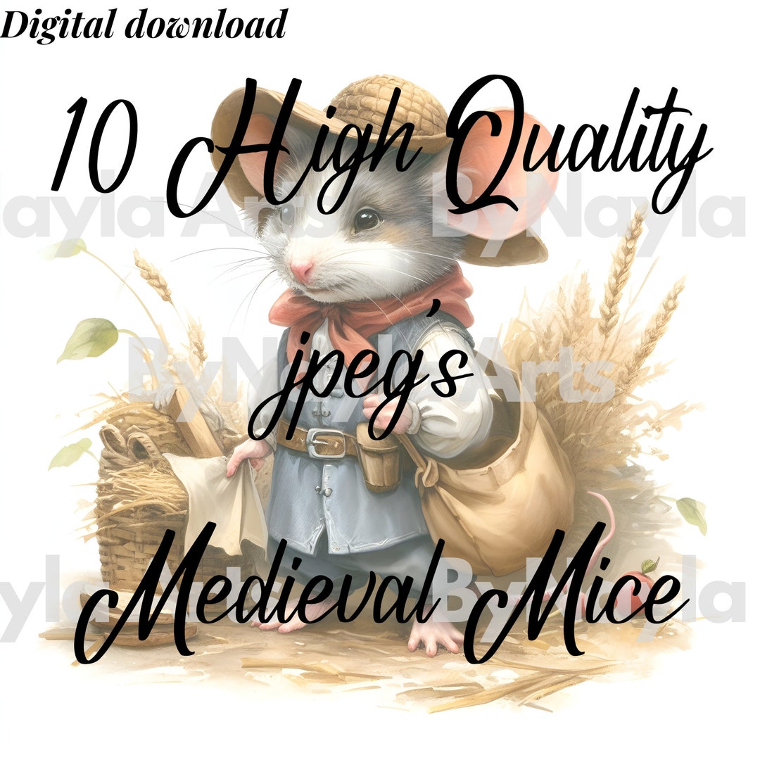Cute Mouse Clipart Adorable Mouse Medieval Art Storytelling Design Diy ...