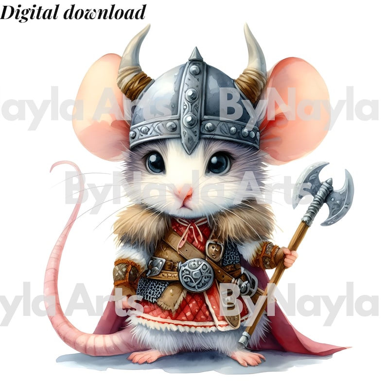 Cute Mouse Clipart Viking Runes Design Diy Printable Bundle Set of 6 ...