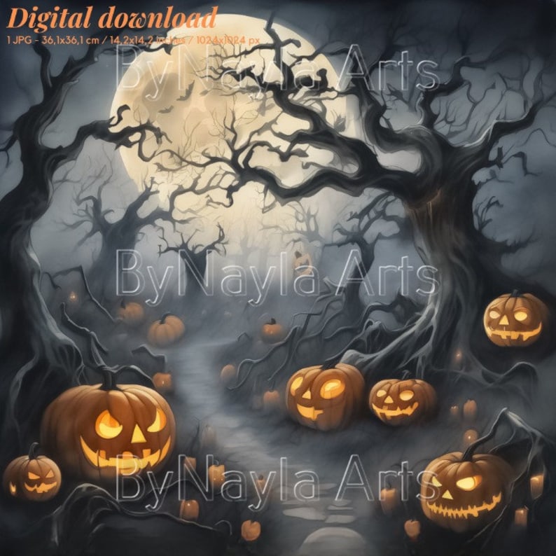 6 Digital Downloads Spooky Wall Art Waterpainted Halloween - Etsy