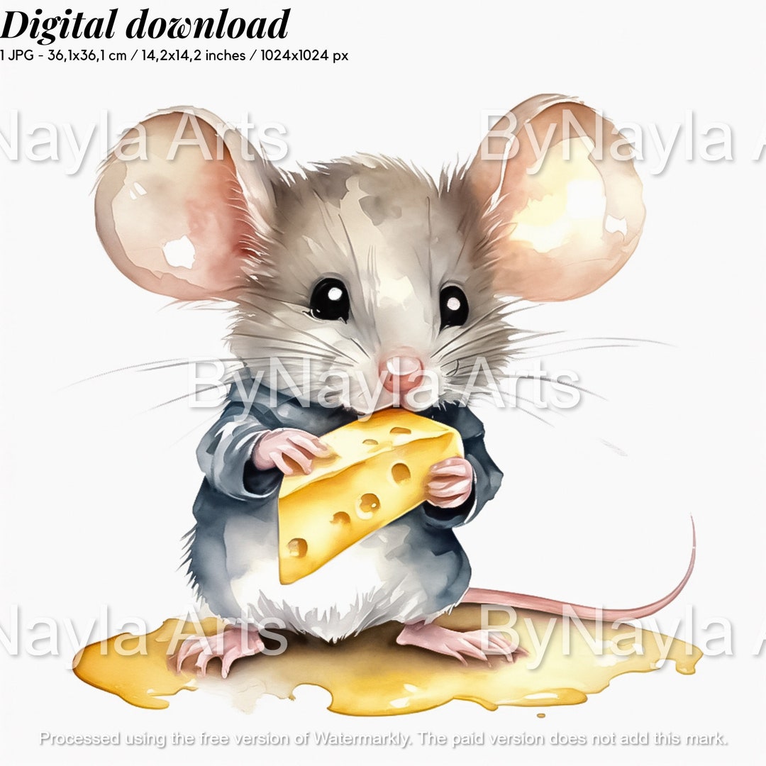 Adorable Mouse Clipart, Classroom Decoration, Cheese Mouse Printable ...
