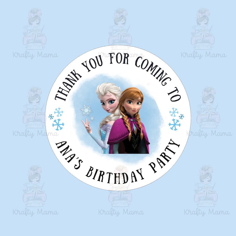 Elsa and Ana Sticker Label, Party Favor Sticker - Etsy