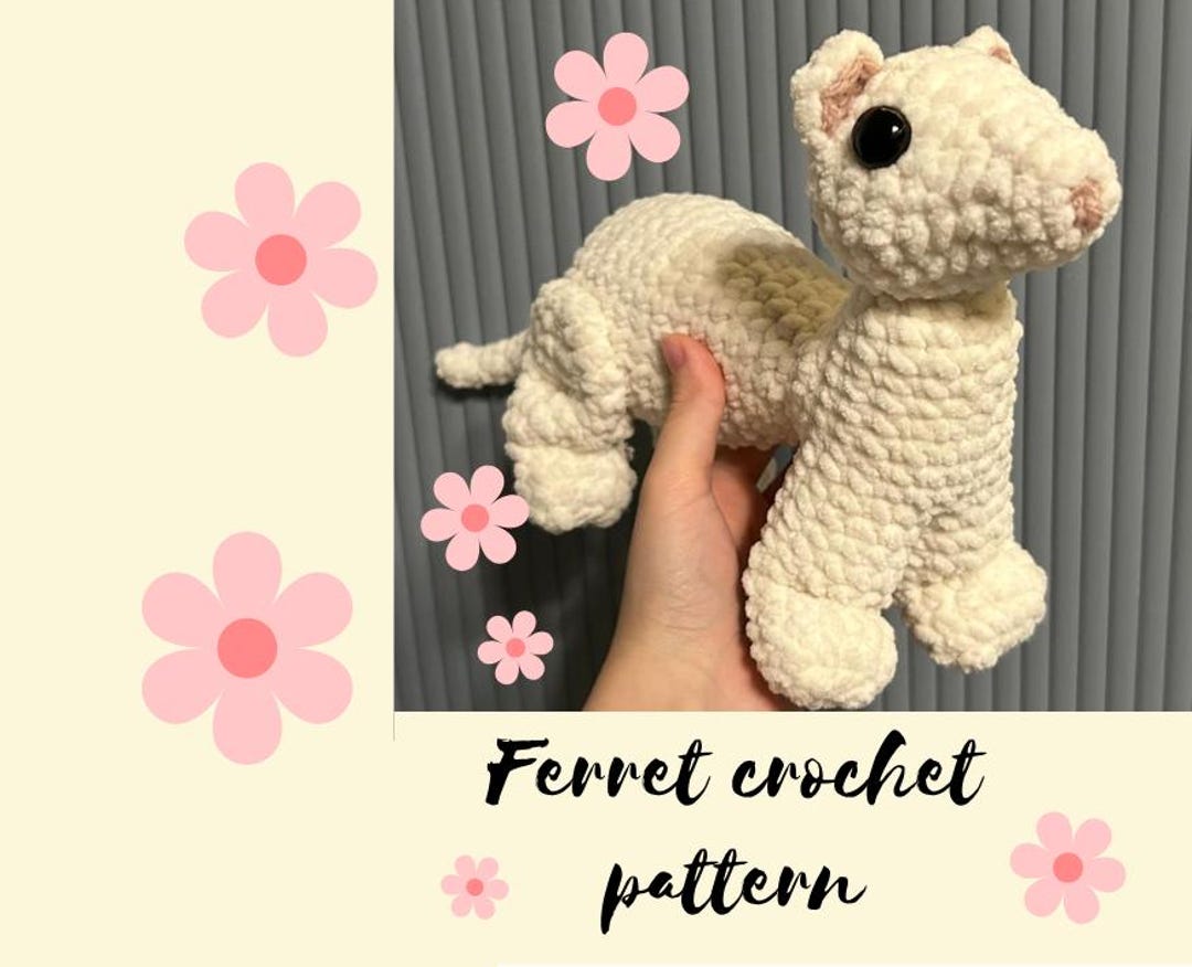 Crochet Ferret Pattern Amigurumi Plushe With Fluffy Yarn - Etsy