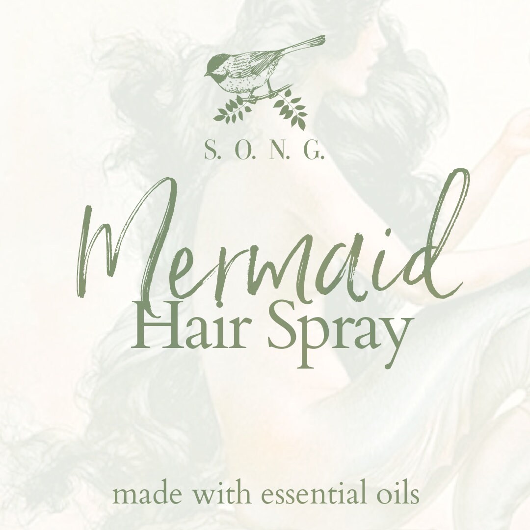 Mermaid Hair Spray Label Physical Product Label Vintage Antique Mermaid ...