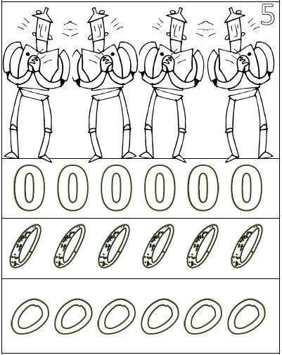 Robot Activity Book, Numbers and Alphabet Practice Pages, Printable ...