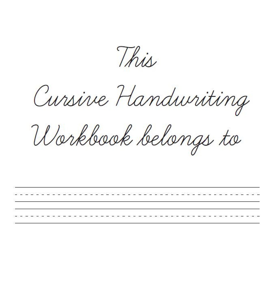 An Excellent Cursive Handwriting Handbook, Printable, Digital Download ...