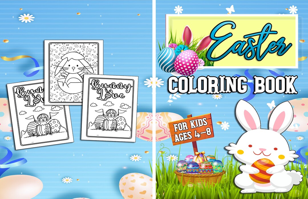 Easter Coloring Book, 40 Printable Pages - Etsy