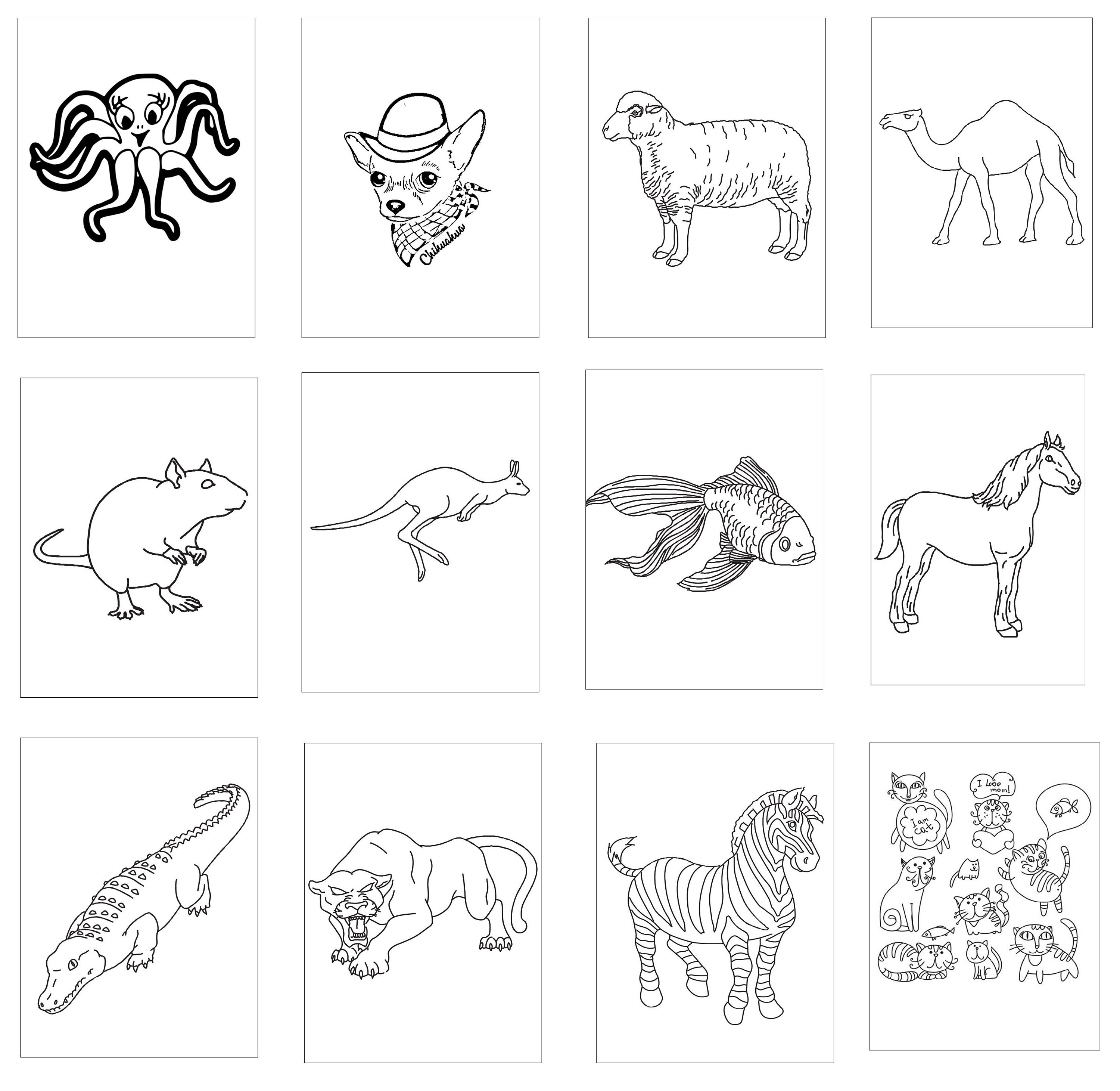 Animal Coloring Books for Kids, Printable Coloring Book for Children ...