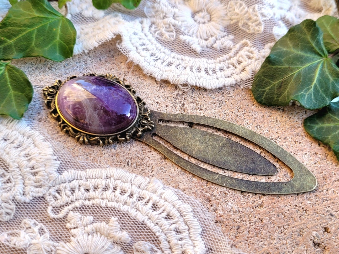 10 Colors! Vintage Bookmark With Semi-precious Stone, Gift for Women ...
