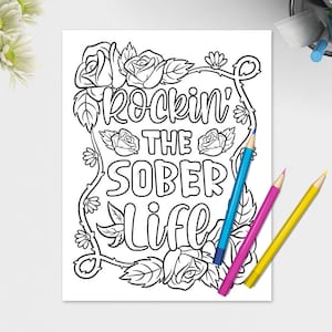 Sober Life Sobreity Coloring Pages Set 4 / Downloadable - Etsy