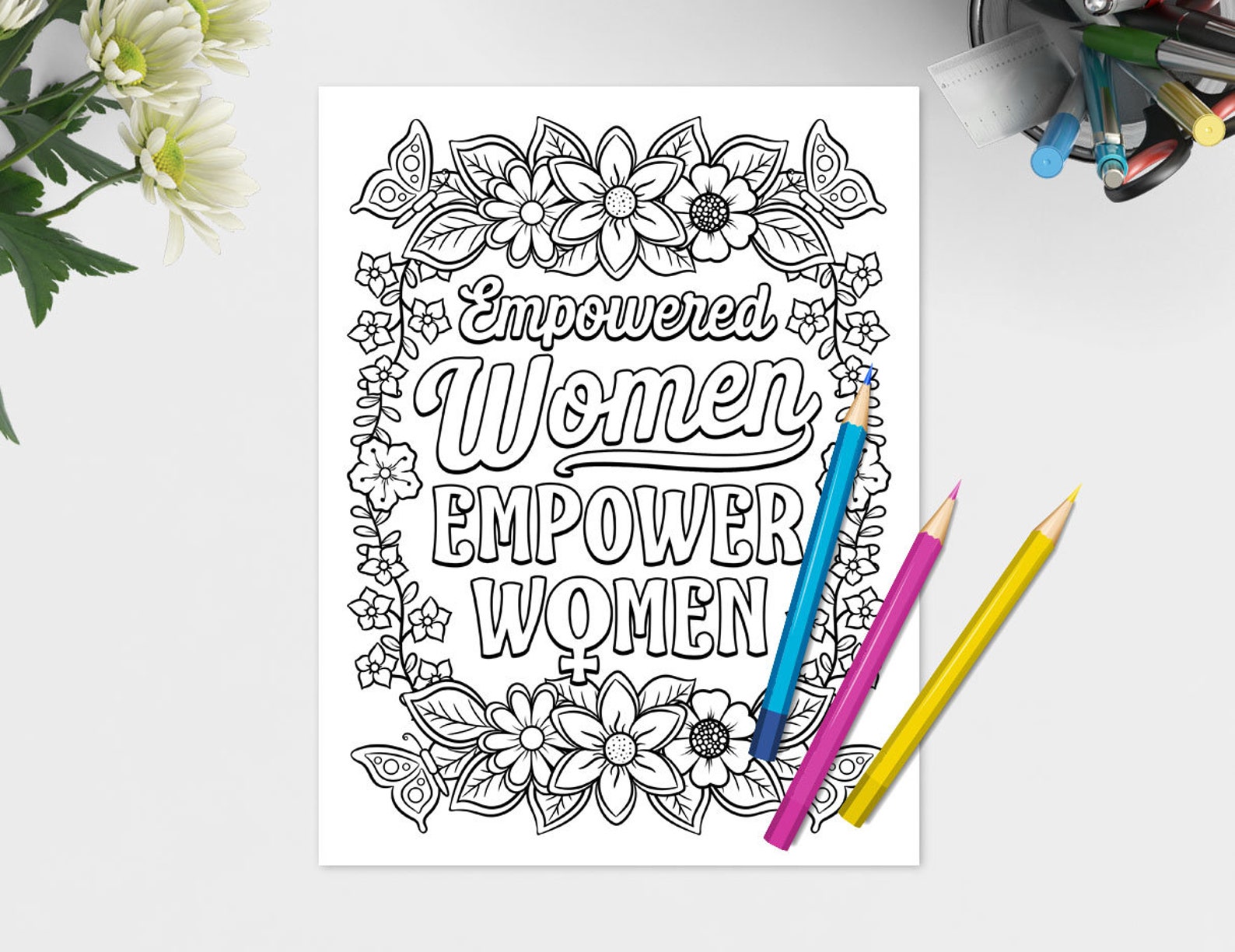 Girl Power Feminism Women Coloring Pages Set 5 / Downloadable - Etsy