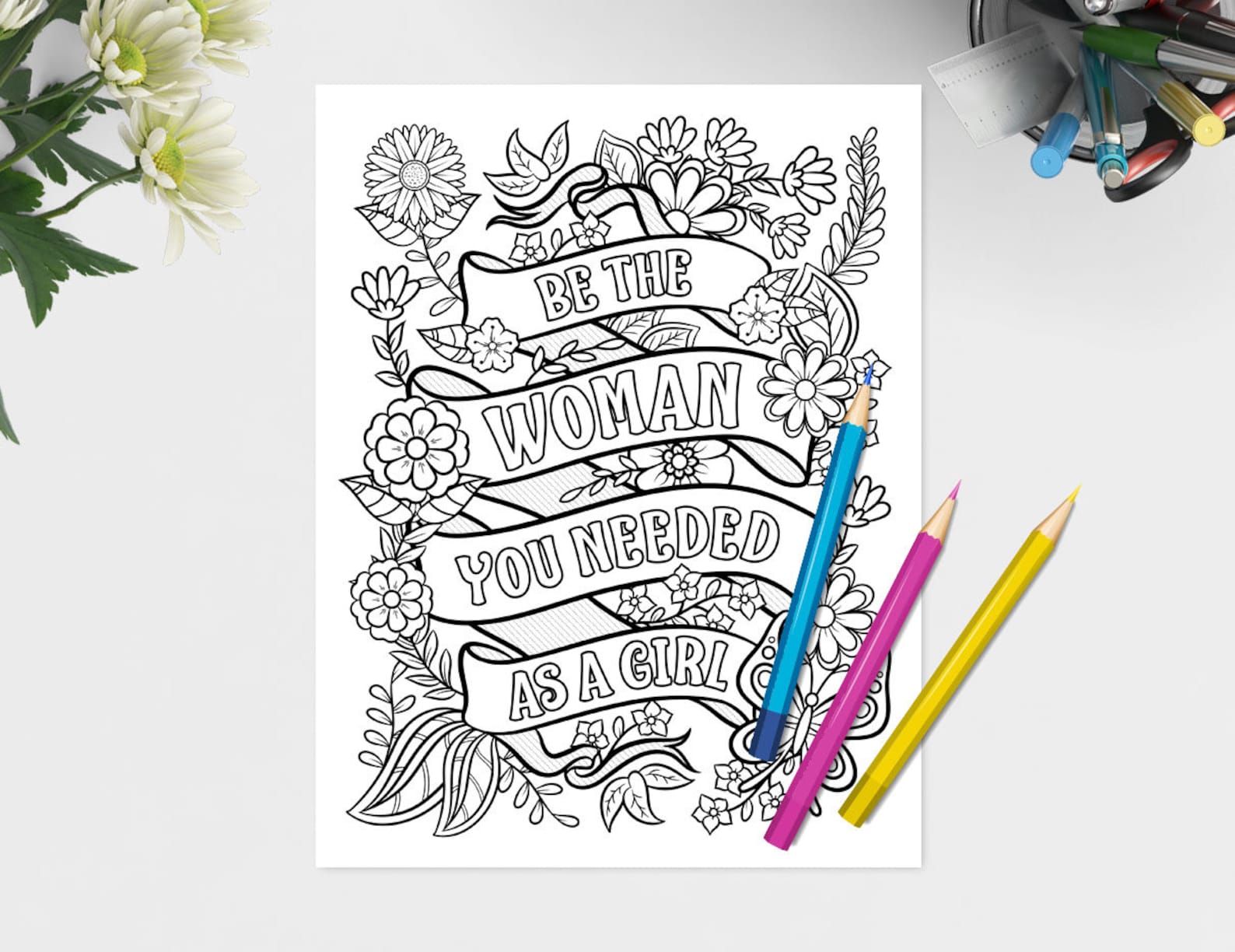 Girl Power Feminism Women Coloring Pages Set 5 / Downloadable - Etsy
