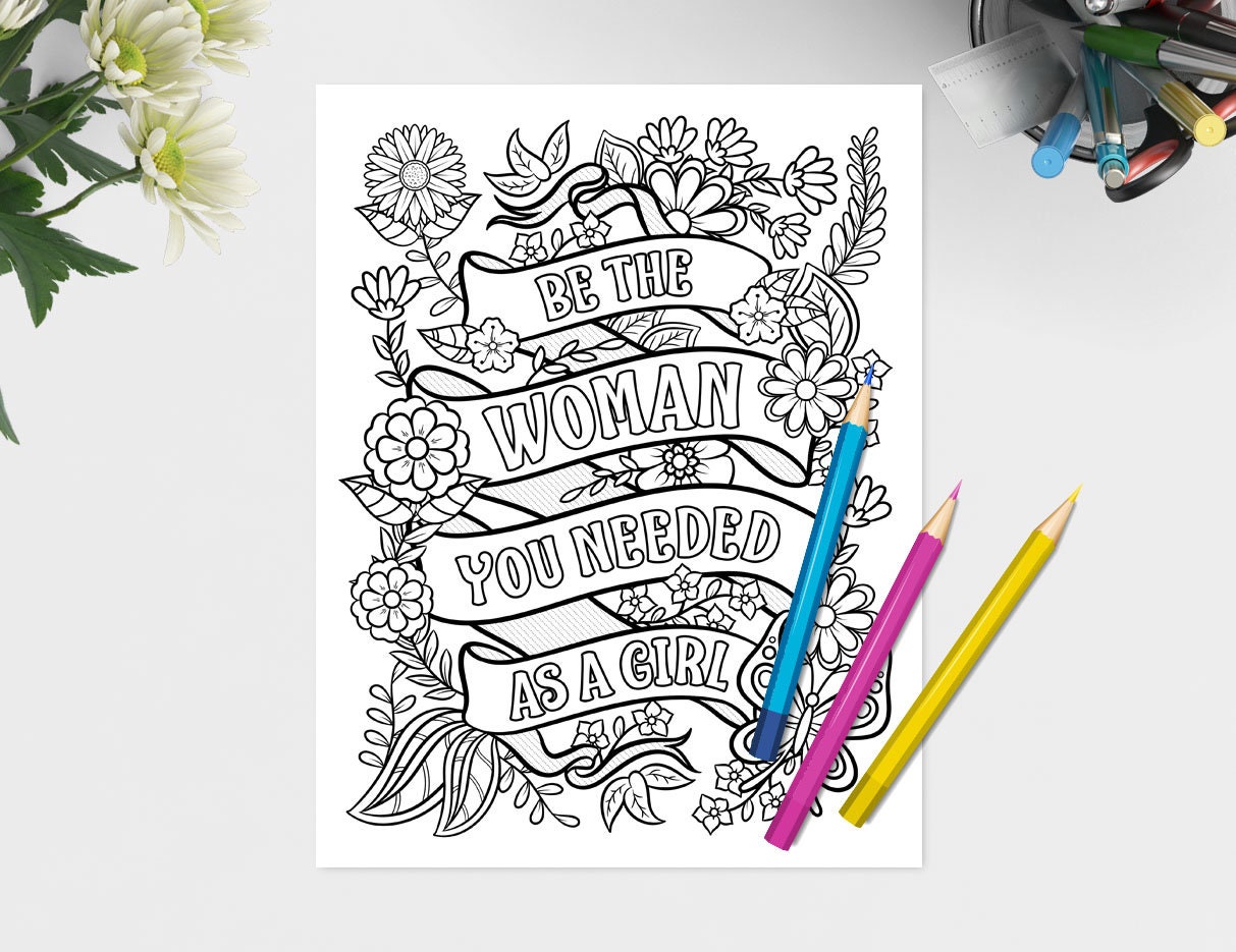 Girl Power Feminism Women Coloring Pages Set 5 / Downloadable - Etsy
