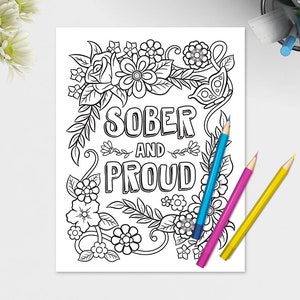 Sober Life Sobreity Coloring Pages Set 4 / Downloadable - Etsy