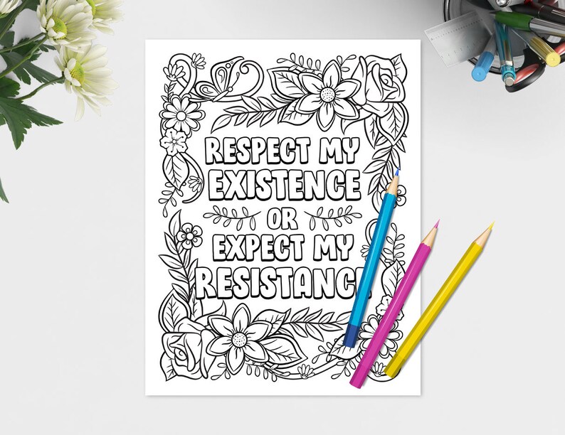 Girl Power Feminism Women Coloring Pages Set 5 / Downloadable - Etsy