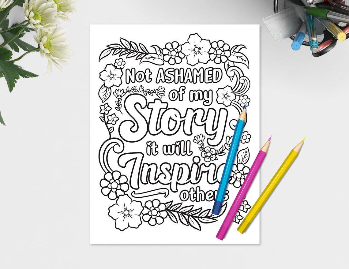 Sober Life Sobreity Coloring Pages Set 3 Downloadable Etsy