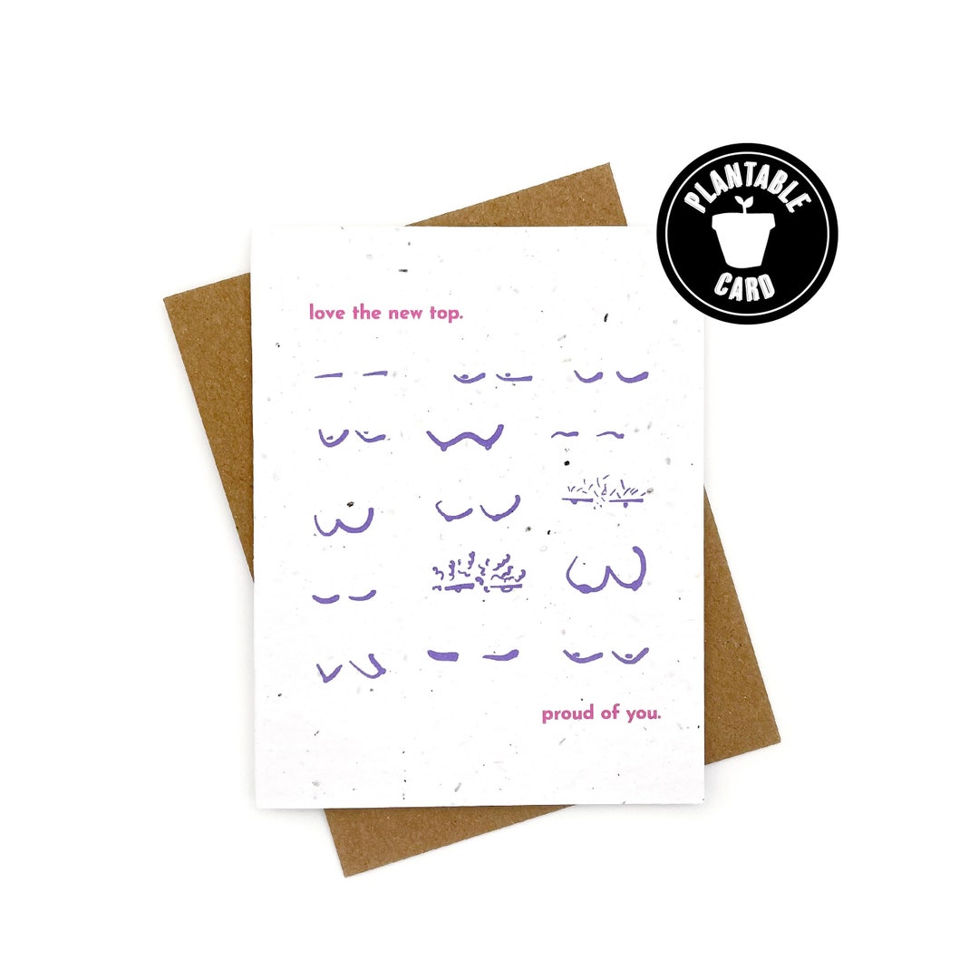 Wildflower Seed Paper Card, New Top Card, Top Surgery Card, Card for ...