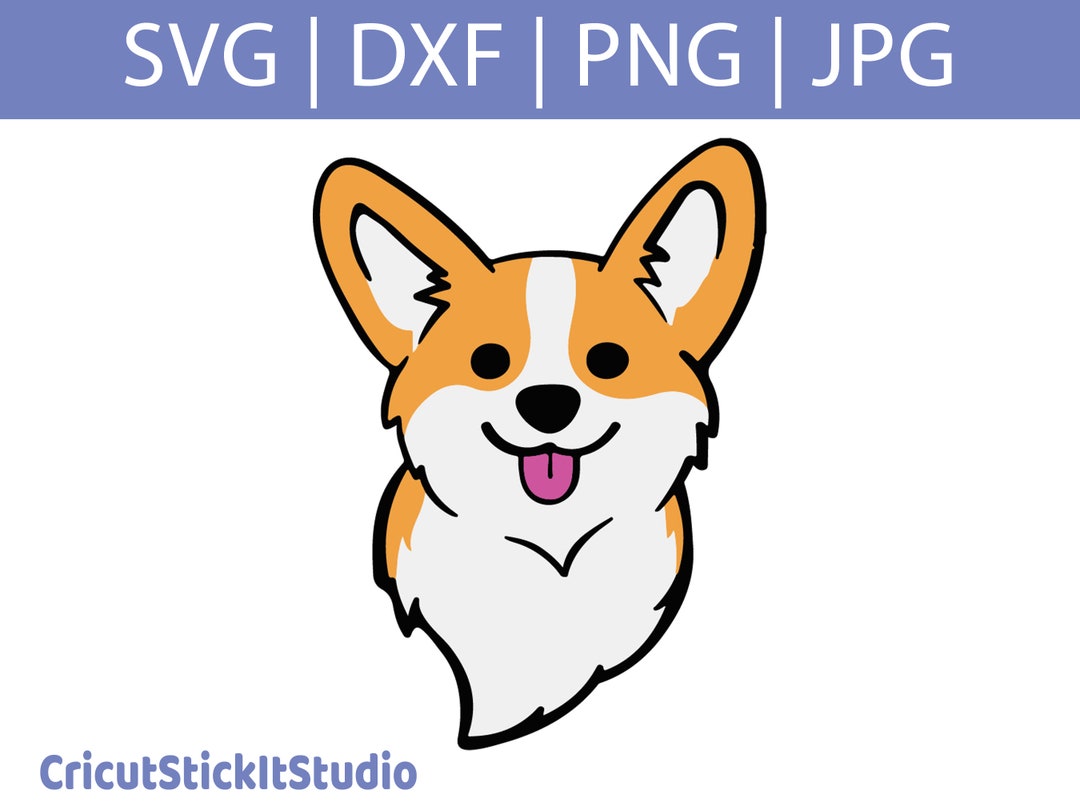 Corgi Color SVG - Corgi Sticker Cricut - Corgi Outline Cartoon - Etsy