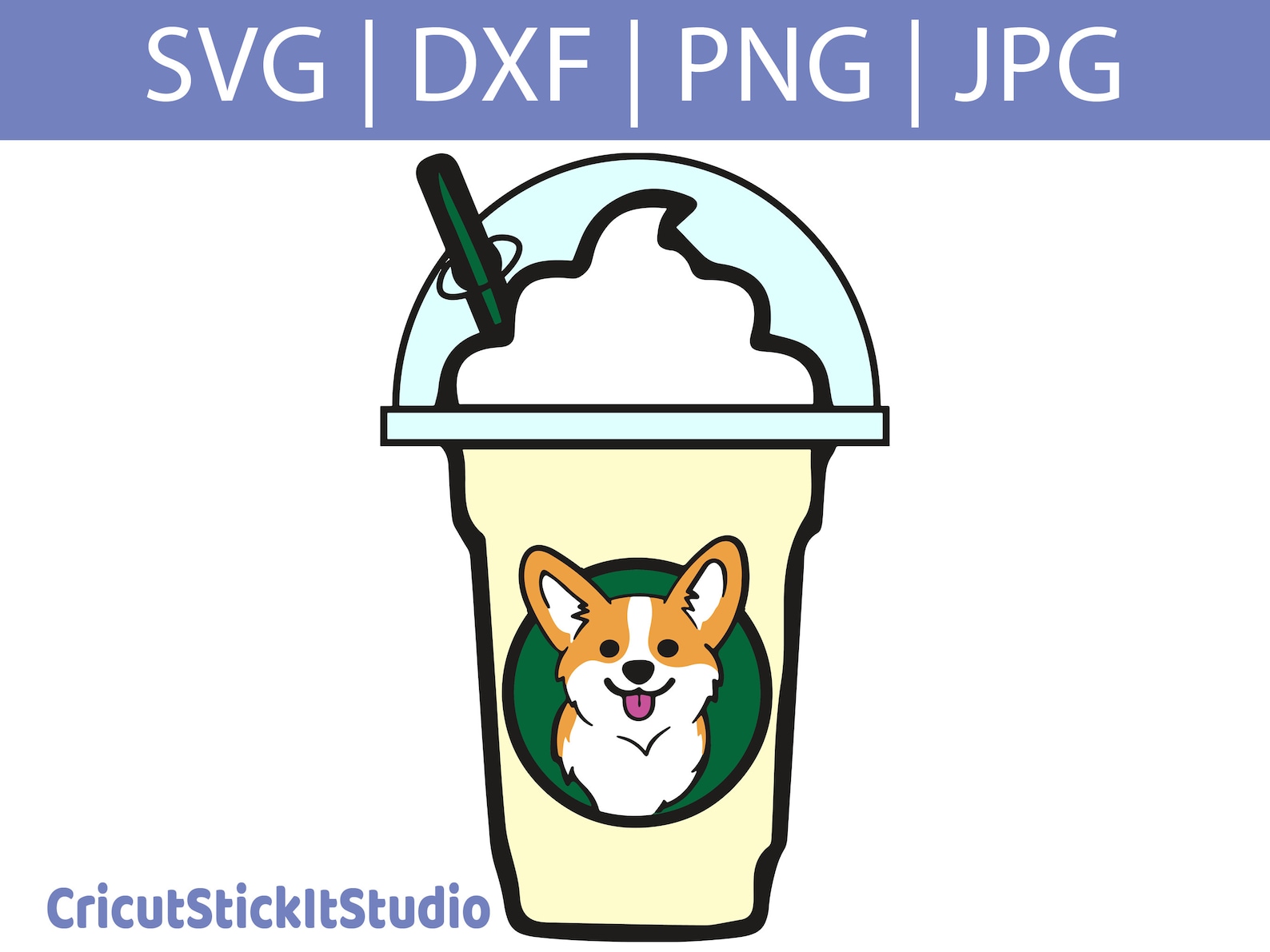 Starbucks Corgi SVG - Pup Cup Sticker Frappuccino Cricut - Puppuccino ...