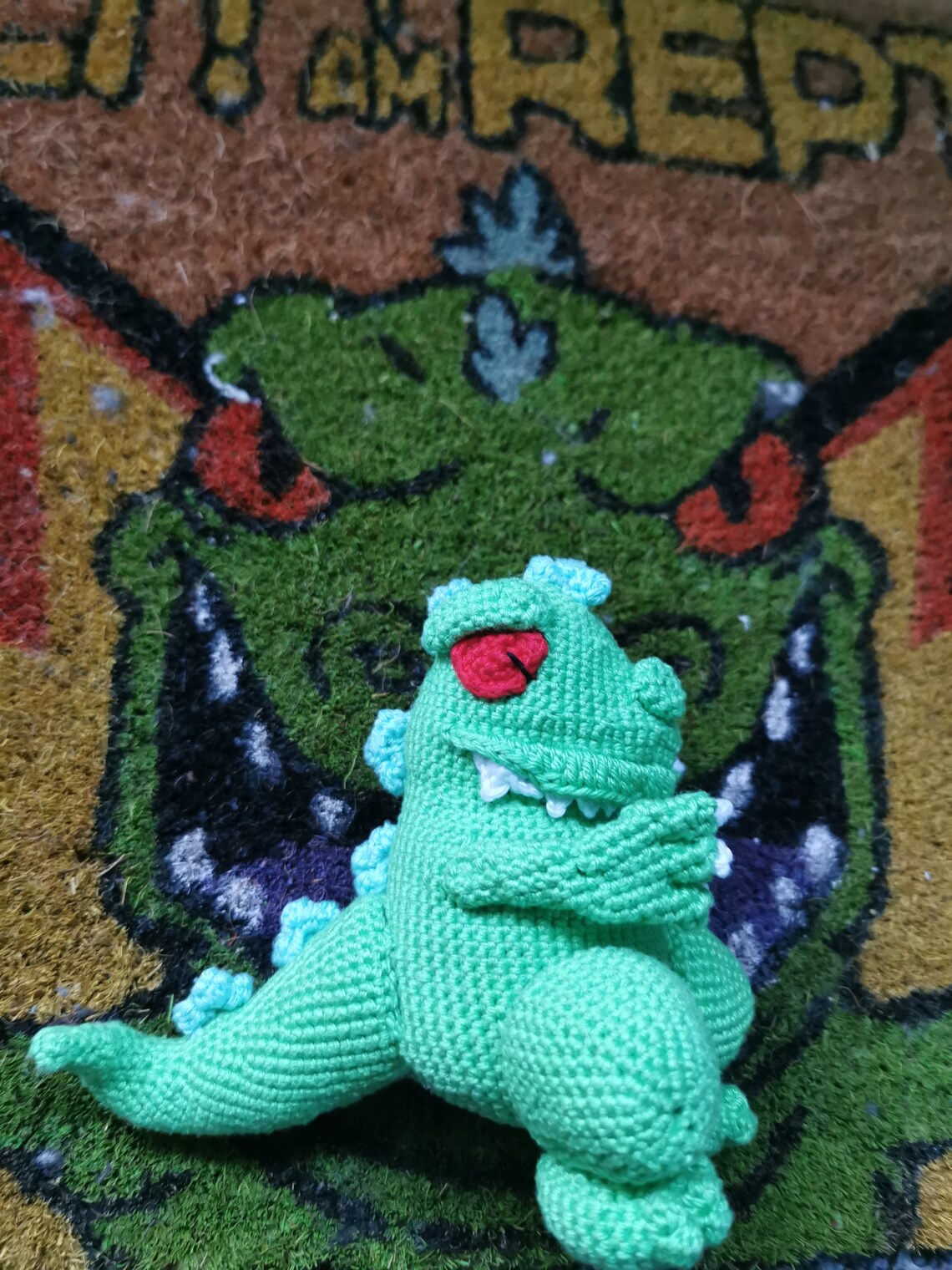 Handmade Crochet Reptar Plush Doll: 90s Nostalgia Gift - Etsy
