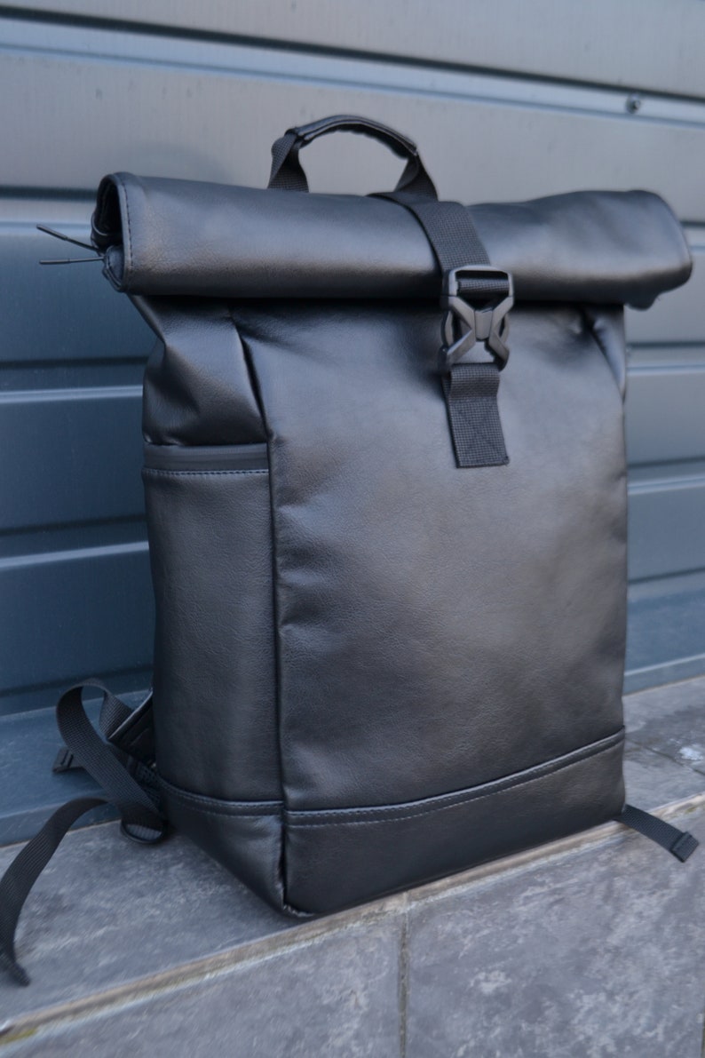 Roll Top Backpack, Man Roll Top | Vegan Backpack, Backpack for Laptop ...