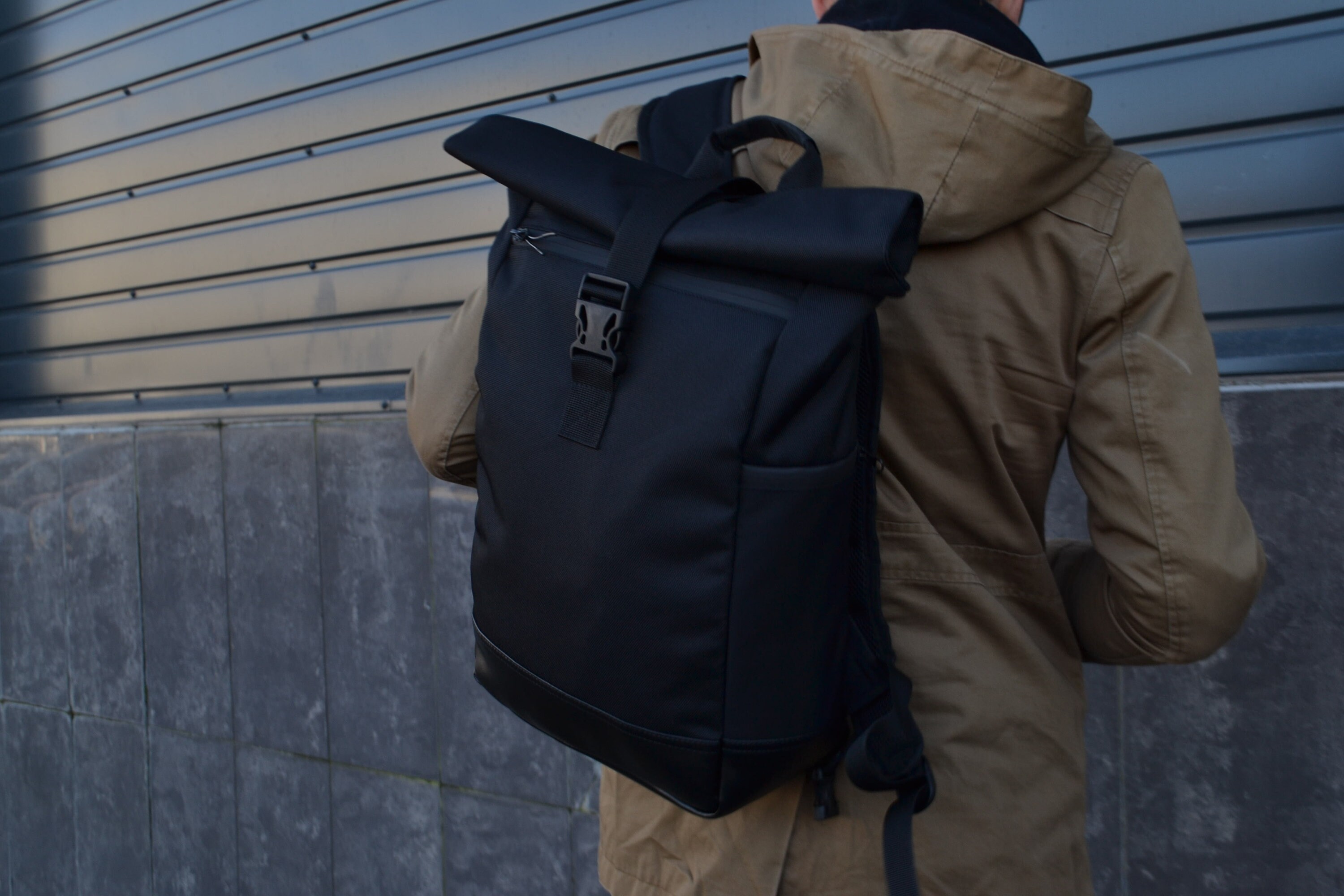 Roll Top Backpack Man Roll Top Vegan Backpack Backpack for | Etsy