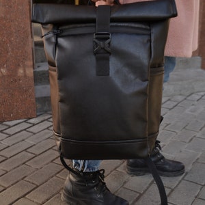 Roll Top Backpack, Man Roll Top | Vegan Backpack, Backpack for Laptop ...