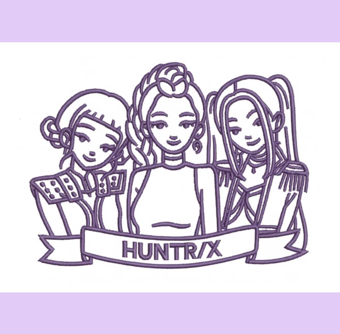 HUNTRIX Outline Embroidery File - Kpop Demon Hunters Design - Etsy