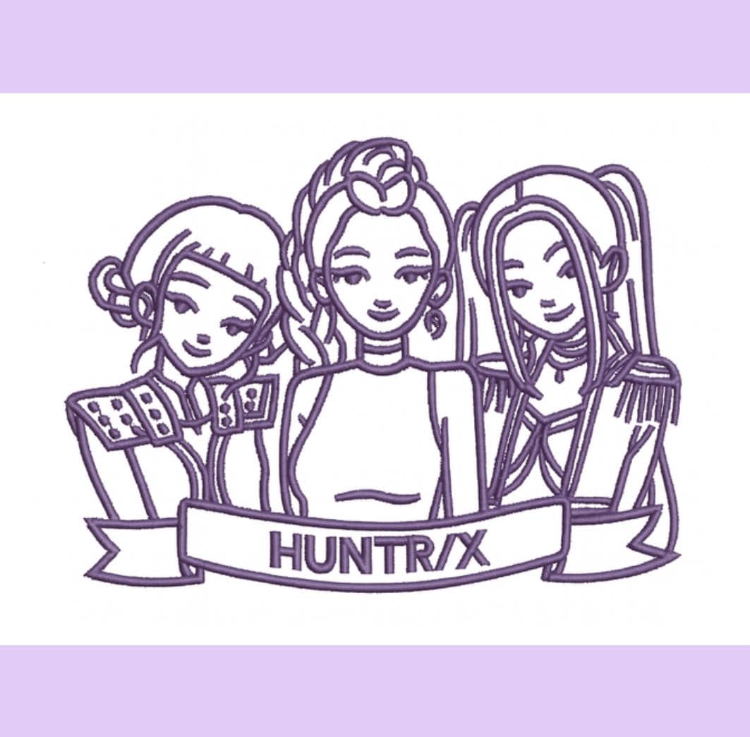 HUNTRIX Outline Embroidery File - Kpop Demon Hunters Design - Etsy