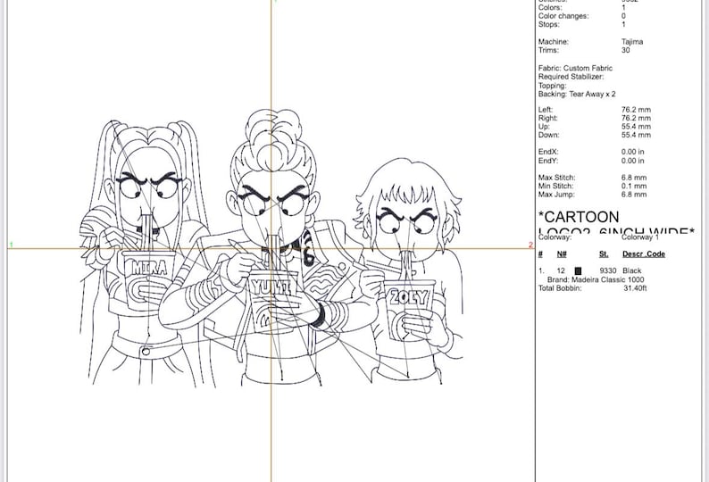 Kpop Demon Hunters HUNTRIX Outline Embroidery File - Ramen Anime Design ...