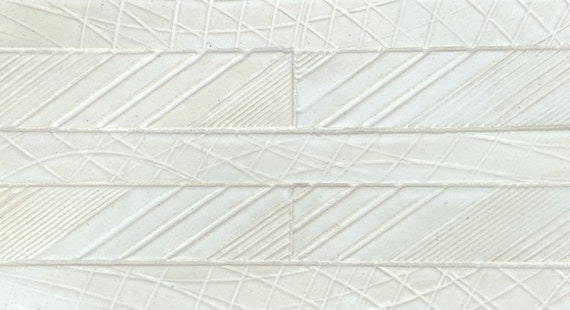 Hand-Scored Designer Tile Pattern Matte White Kitchen or | Etsy