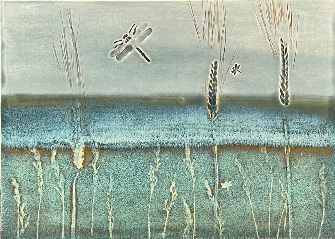 13 X 17 or 10 X 14 Kitchen/stove Backsplash/hand-imprinted, Naturescape ...