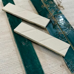 Hand-imprinted Botanical Tile, Emerald Green, Vibrant Tile Combination ...