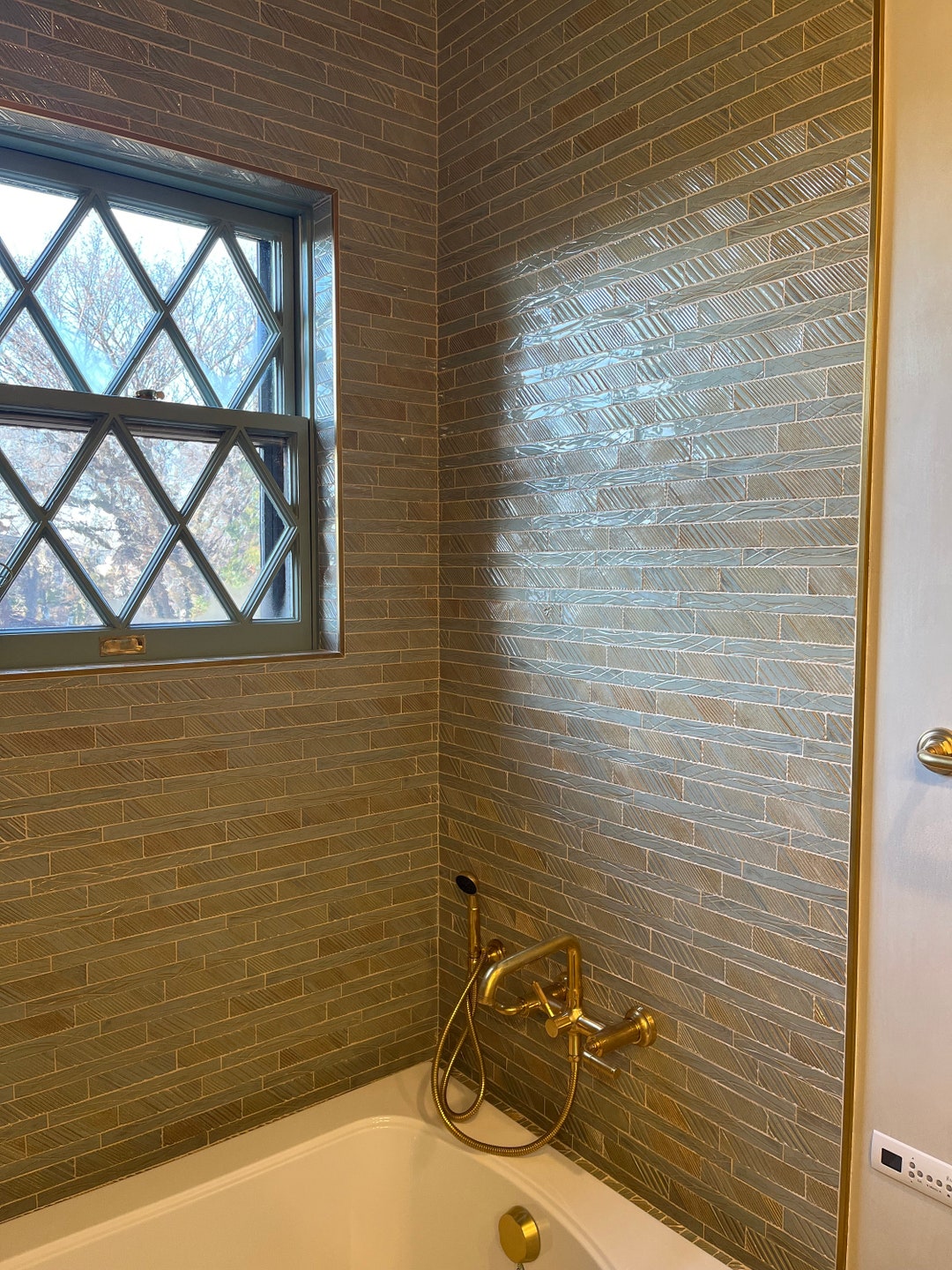 Hand-scored Designer Tile Pattern Matte White Kitchen or Bathroom ...