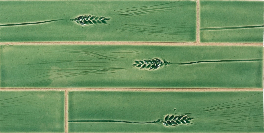 Handmade Green Wheat Tile: Kitchen Bathroom Backsplash - Etsy