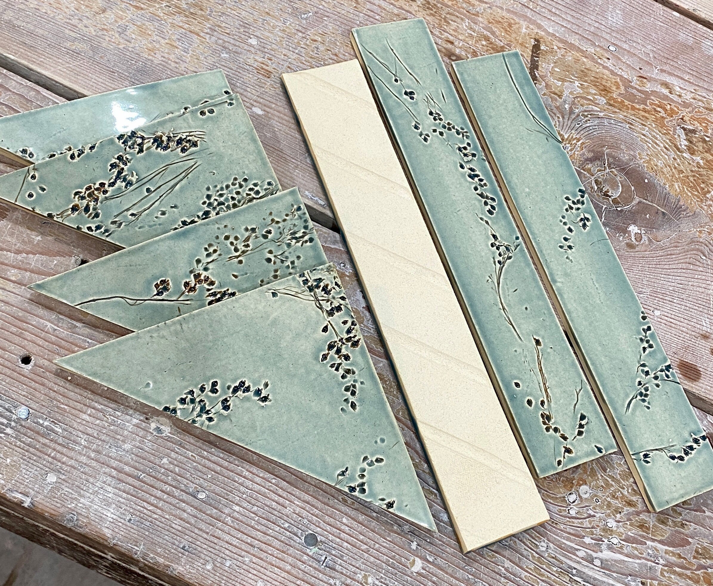 Hand-scored Designer Tile Pattern Blue Grey Kitchen or - Etsy