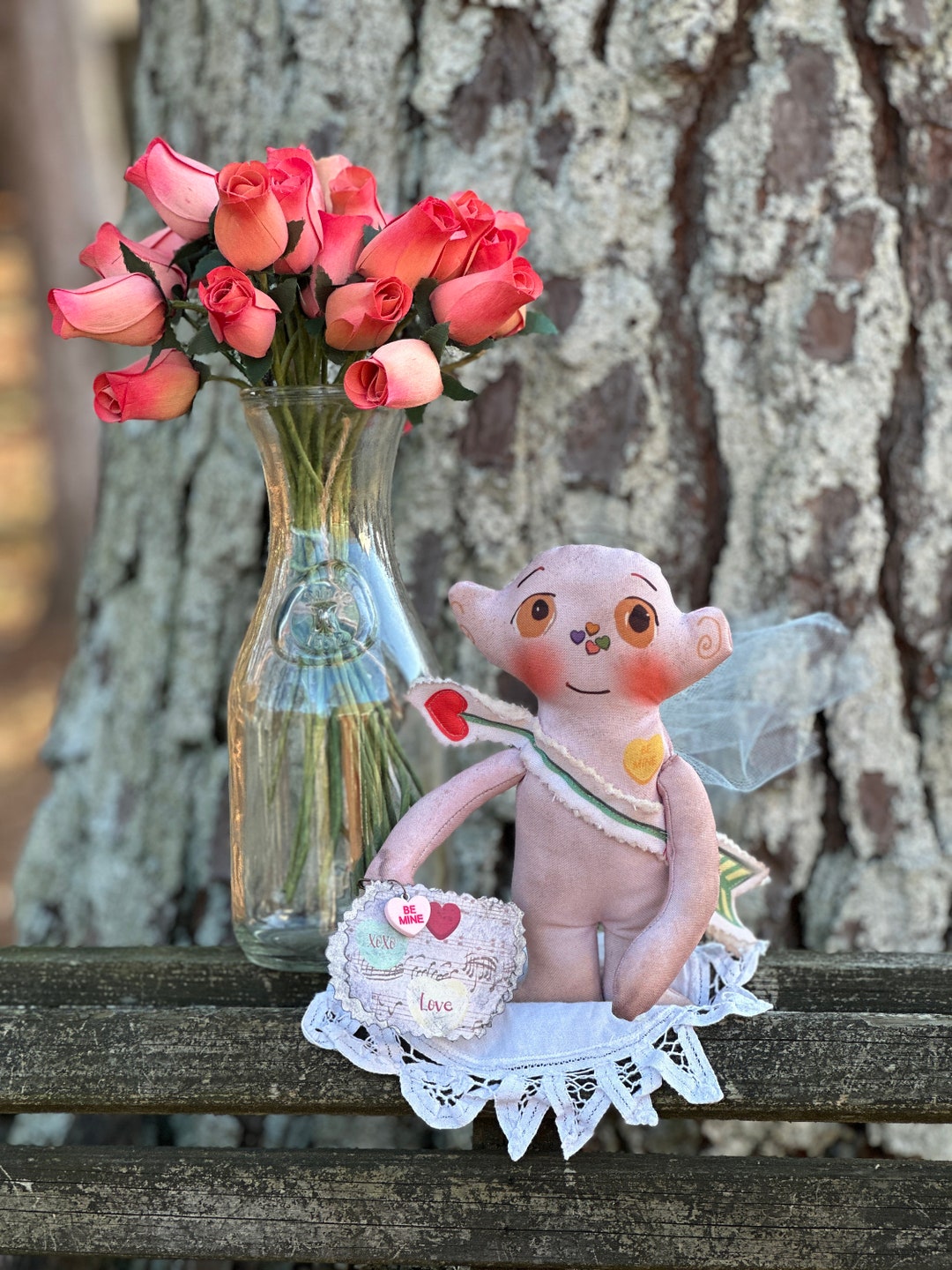 Handmade Primitive Cupid Doll, Valentine Cupid Doll, Valentine ...