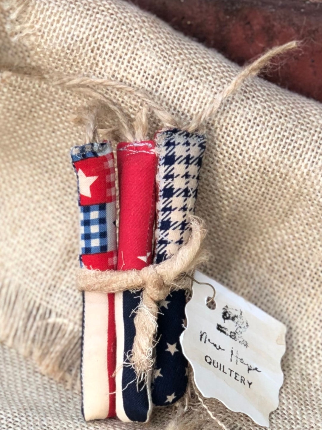 Primitive Handmade Patriotic Fire Crackers Bundle Decor, Patriotic ...