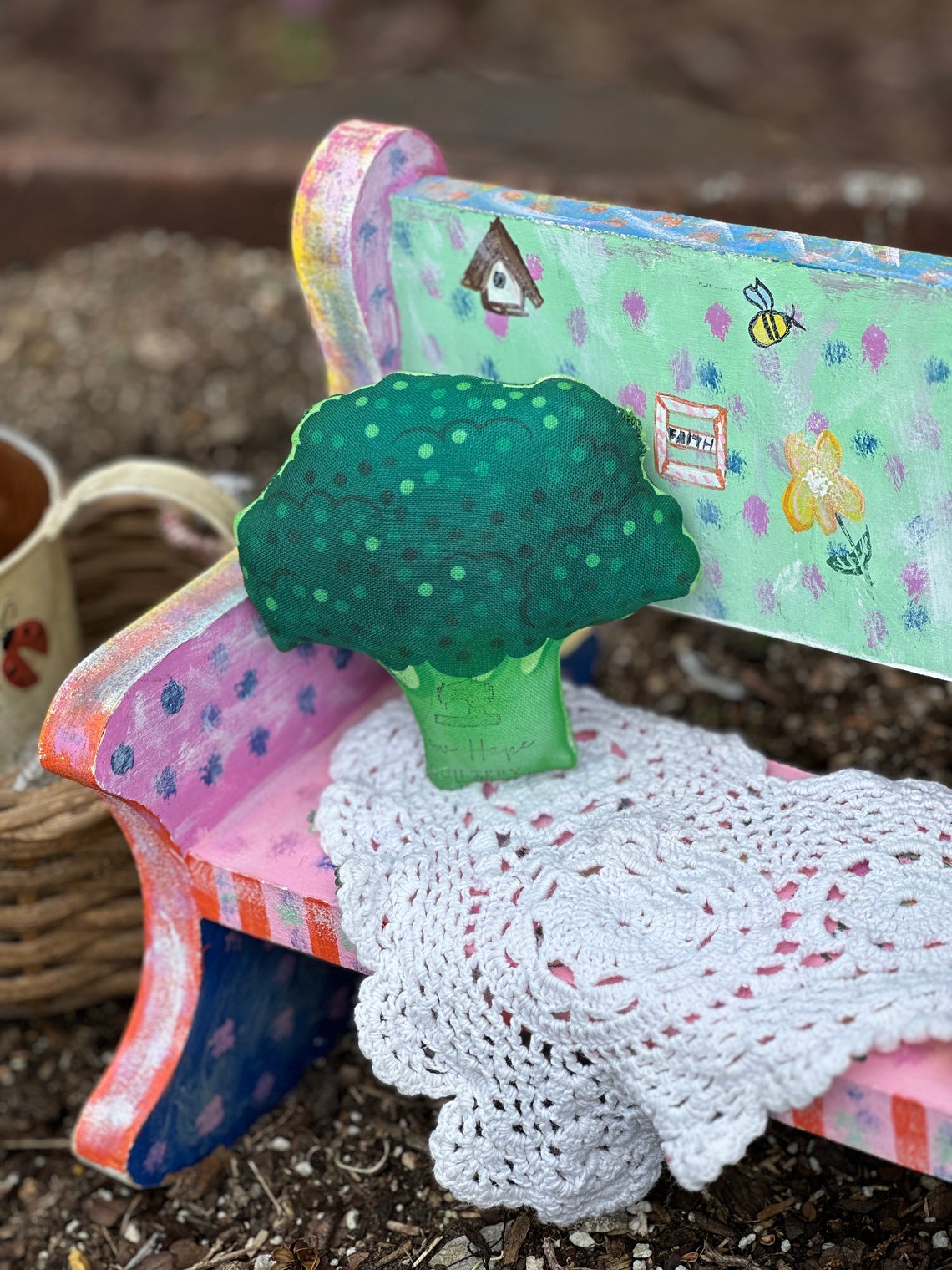 Handmade Primitive Broccoli Doll, Farmhouse Decor, Summer Hostess Gift ...