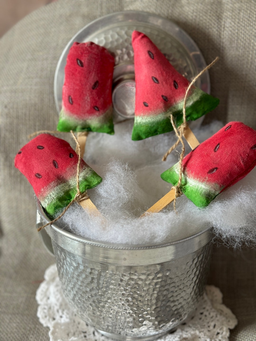 Handmade Primitive Watermelon Popsicles, Summer Hostess Gift, Bowl ...