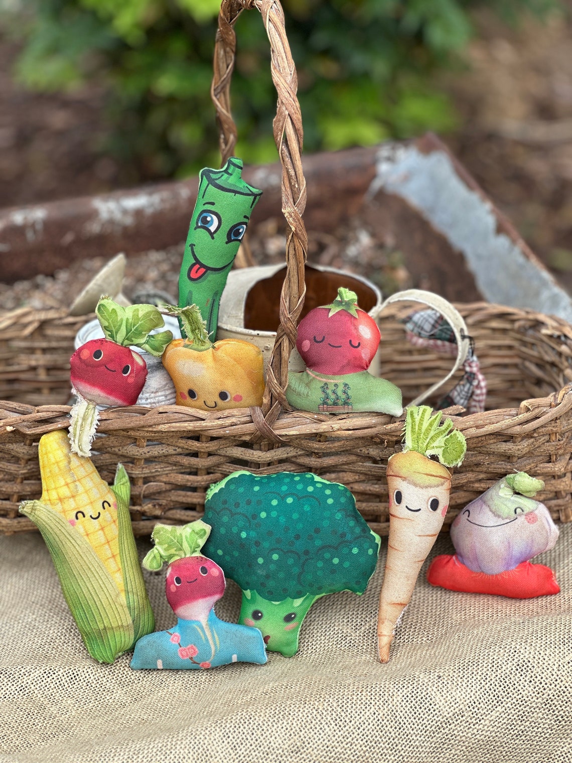 Handmade Primitive Broccoli Doll, Farmhouse Decor, Summer Hostess Gift ...